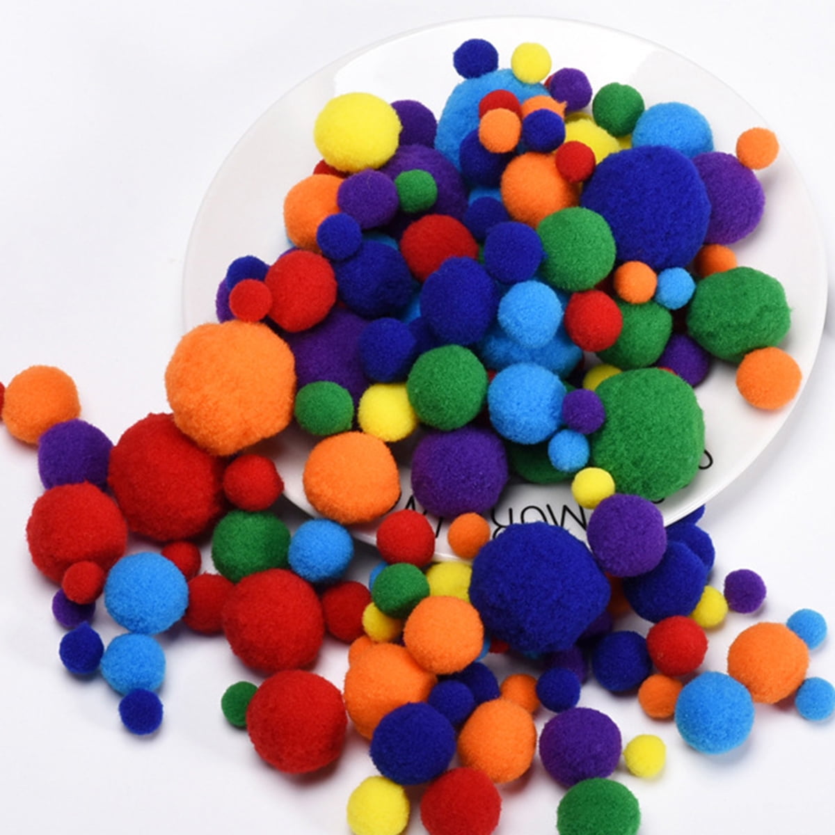 Dalrosia 200PCS Craft Pom Poms Balls Fluffy Puff Balls Multicolor Fuzzy ...