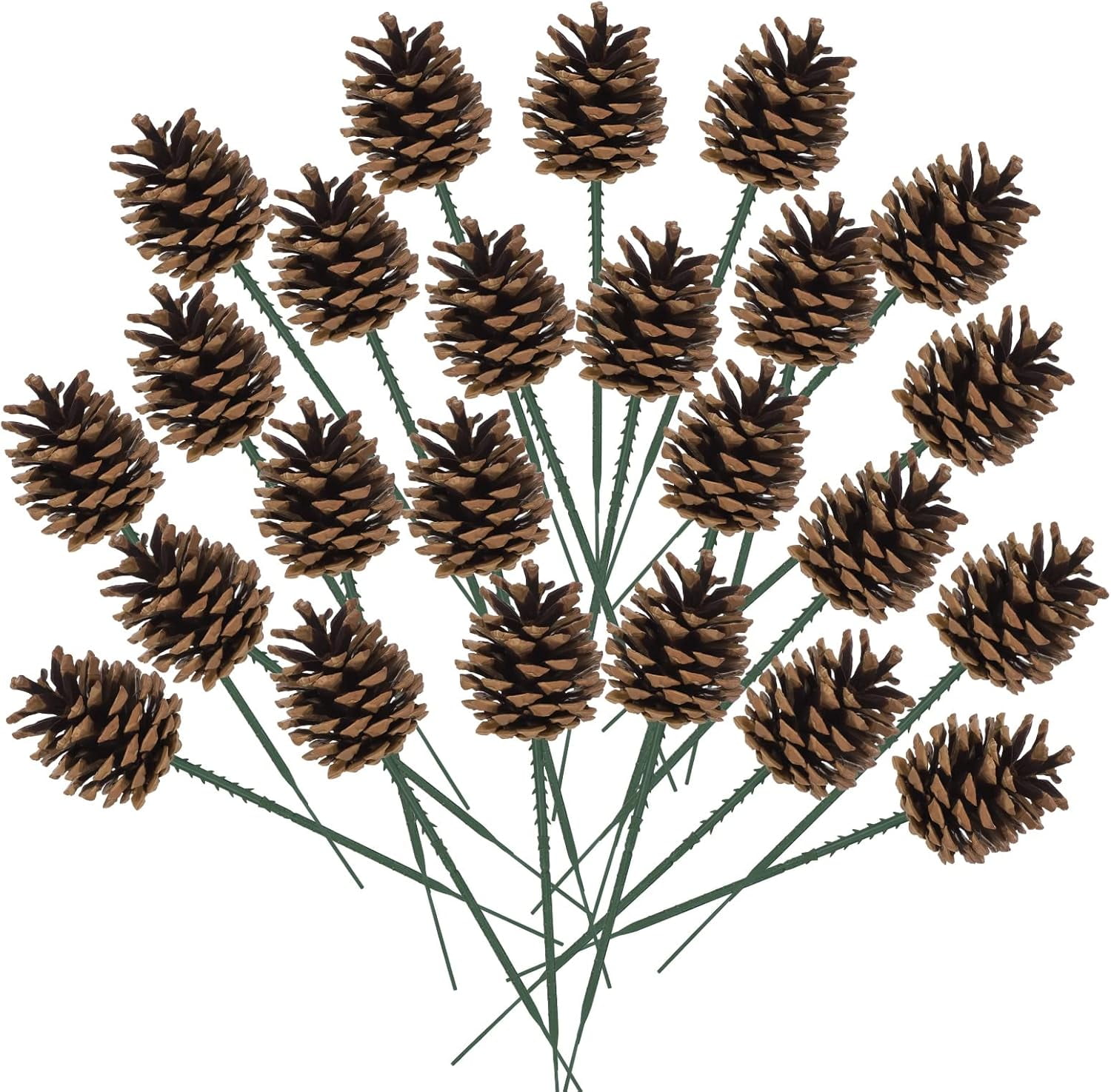 Dalrosia 20PCS Christmas Pine Cones Decorations Picks - Snow Pine Cone ...