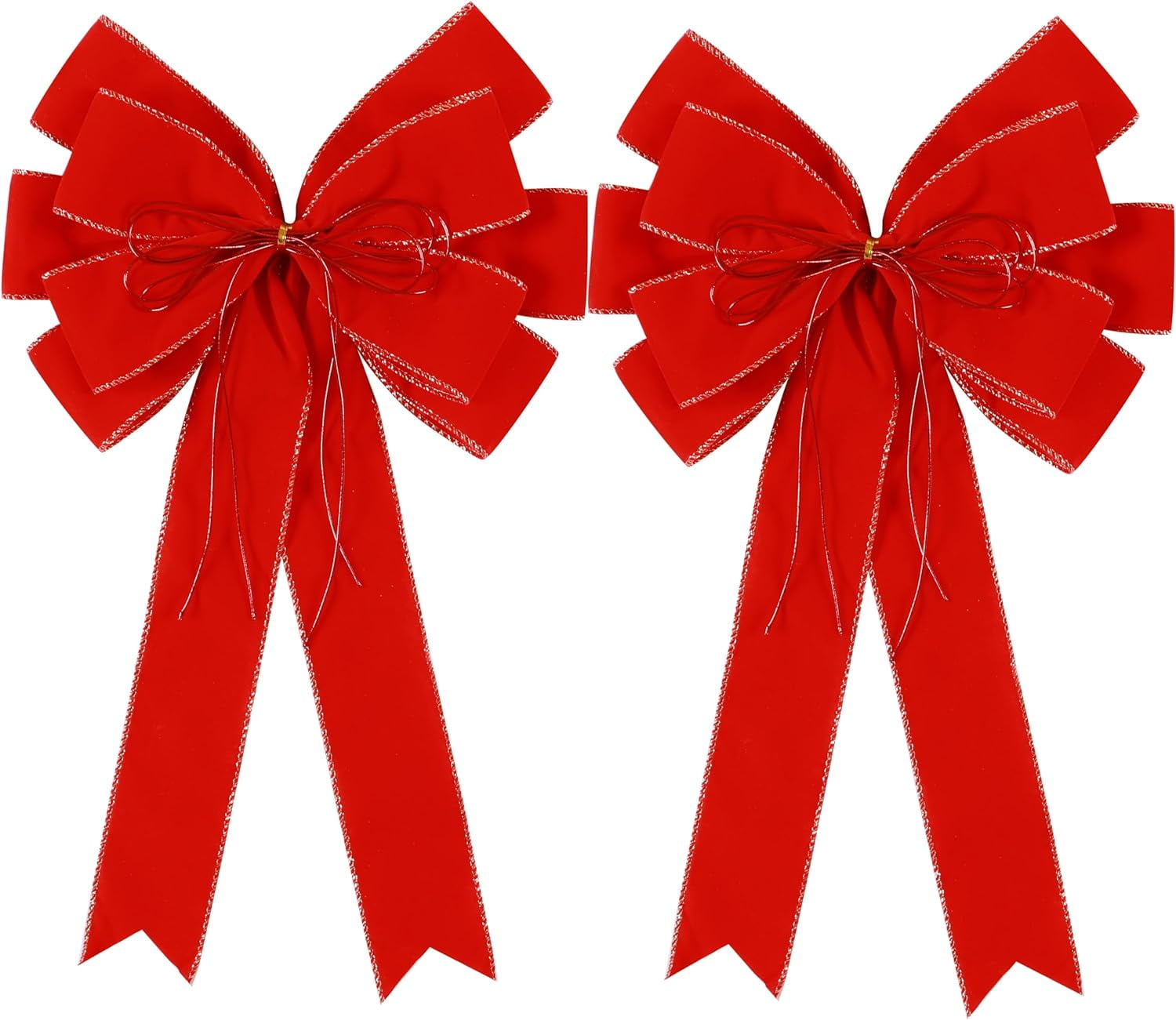 Dalrosia 2PCS Christmas Bows Outdoor Decorations, Large Velvet Wreath ...