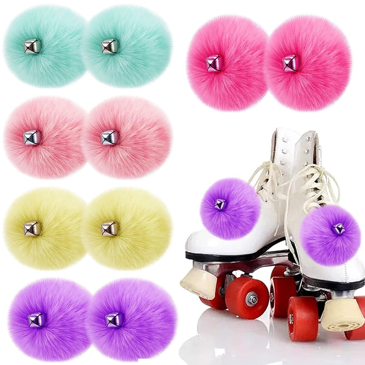 Dalrosia 2PCS Large Roller Skate Pom Poms for Women Girls Princess ...