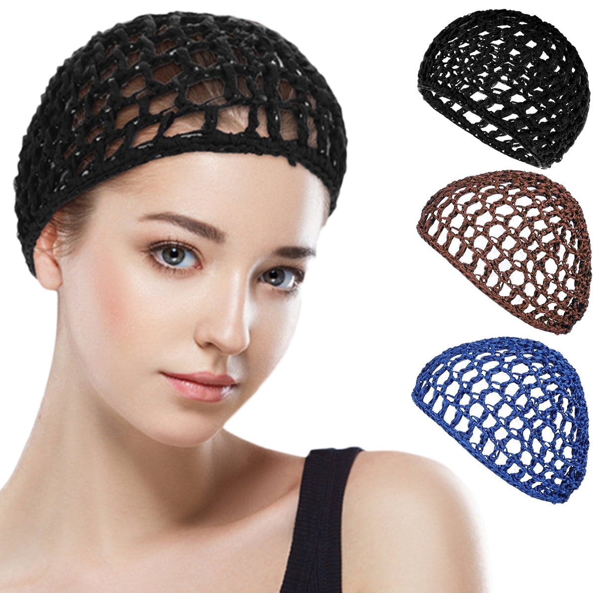 Dalrosia 3PCS Mesh Hair Net Wrap For Sleep Sleeping Wraps Elastic Band ...