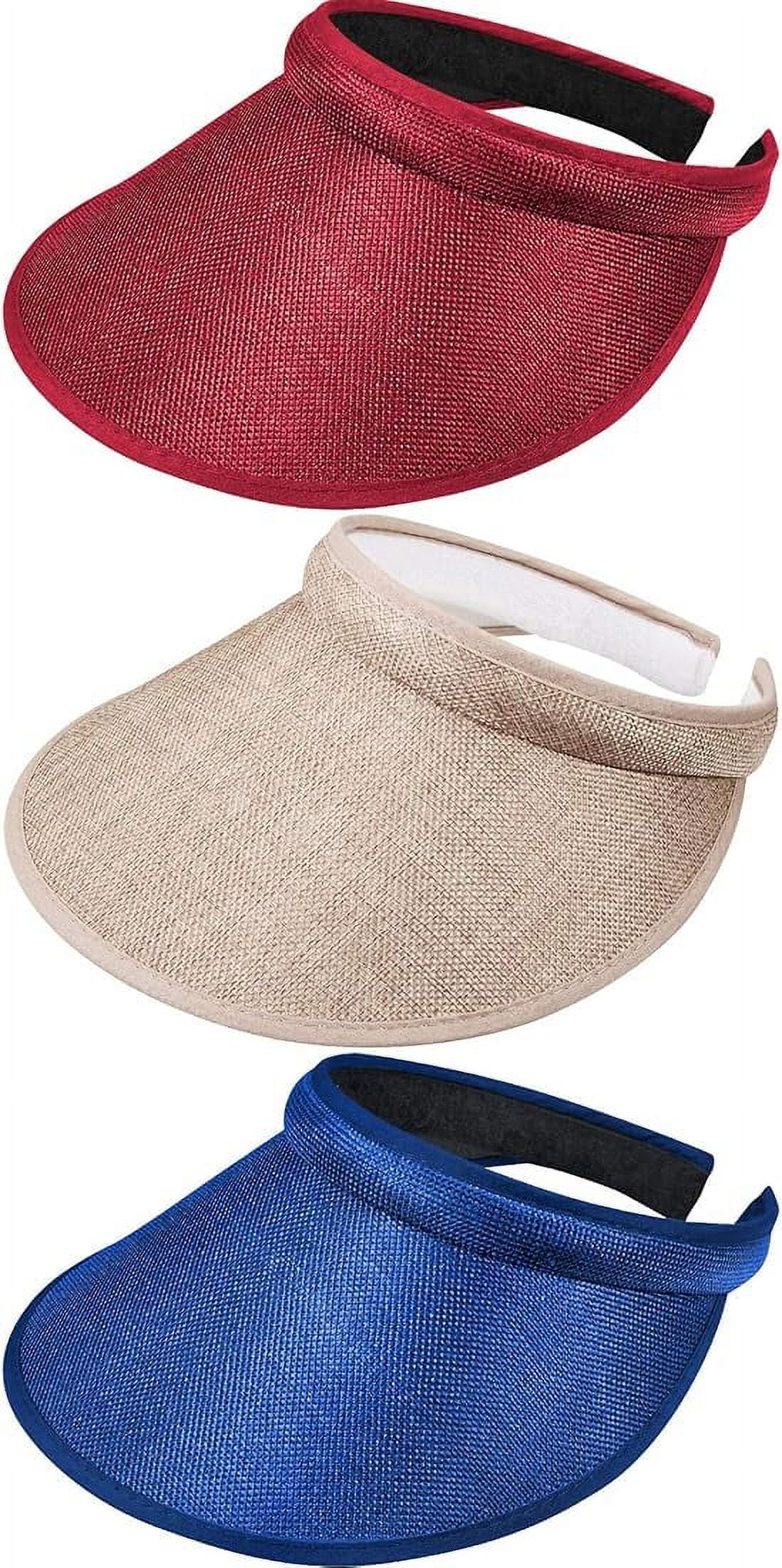 Dalrosia 3pcs Women's Summer Sun UV Protection Visor Wide Brim Clip on ...