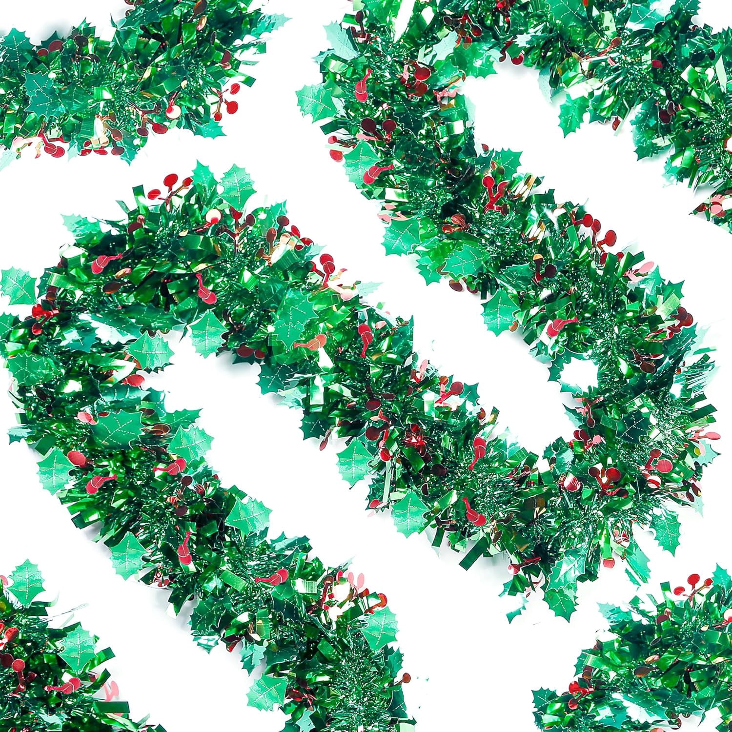 Dalrosia 4PCS Christmas Tinsel Garland Christmas Tree Ornament Metallic ...