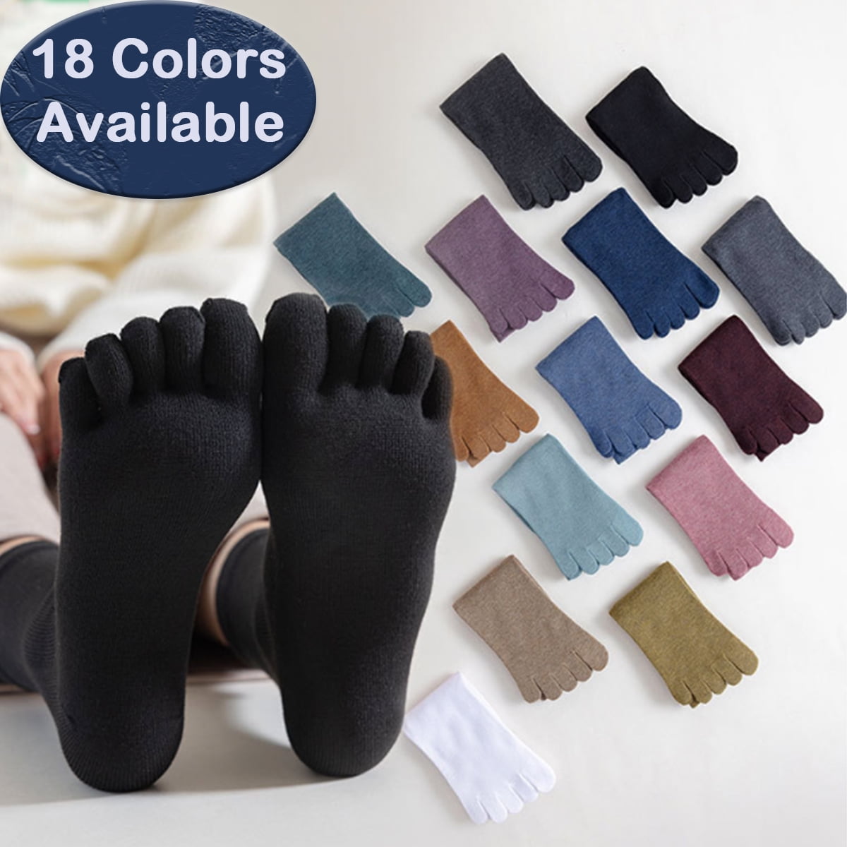 Dalrosia 5Pairs Women's Toe socks Cotton Five Finger Socks For Running ...