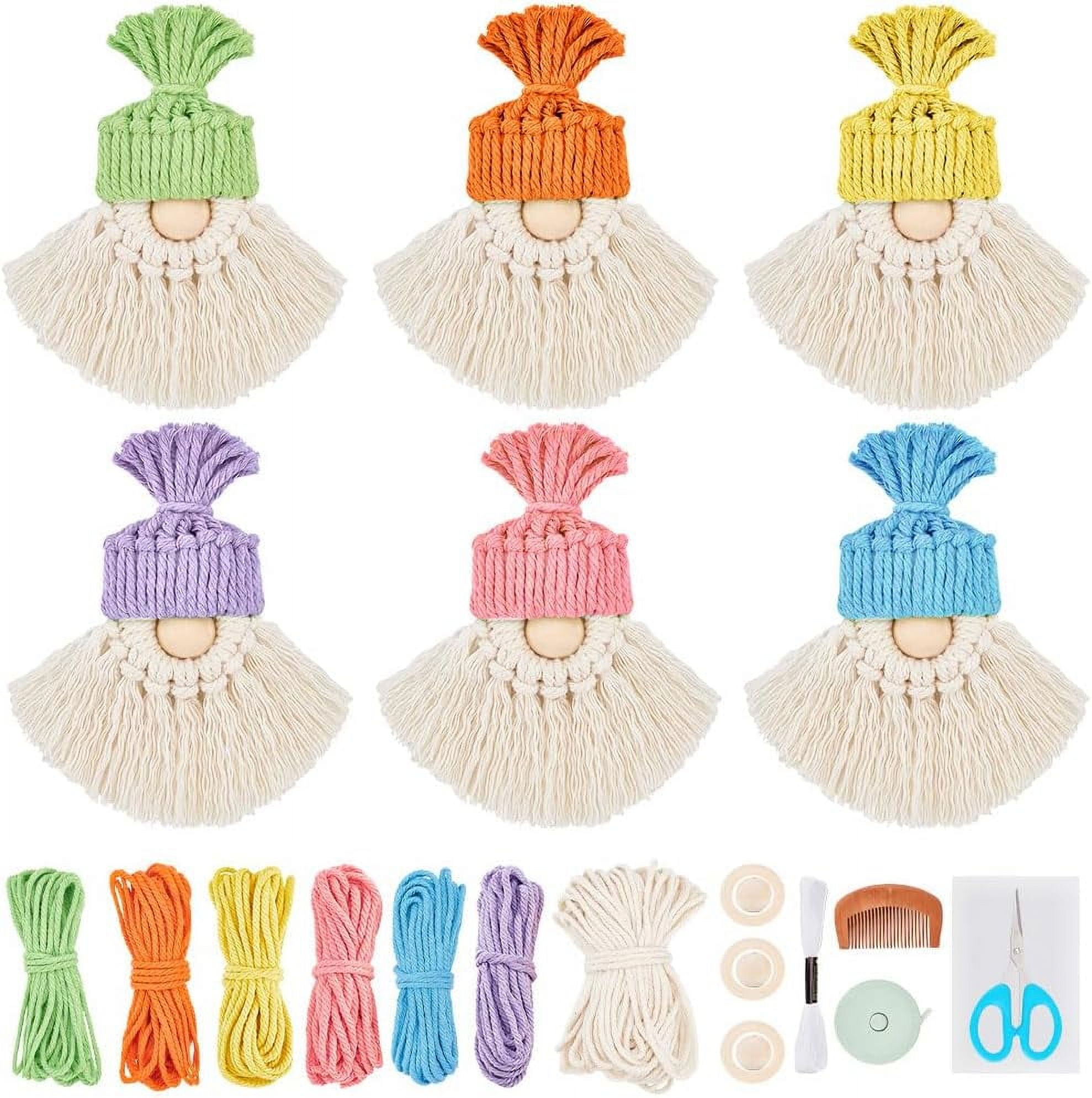 Dalrosia 6 Set DIY Macrame Christmas Gnomes Santa Claus Kit DIY Macrame ...