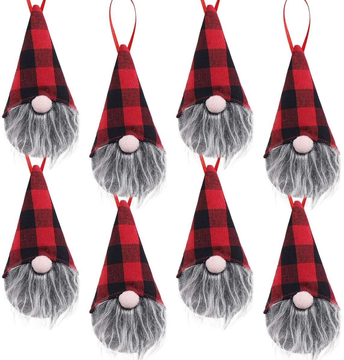Dalrosia 8 Pack Handmade Plush Tomte Gnome Hanging Decorations, Swedish ...