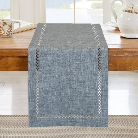 Dalrosia Burlap Style Farmhouse Table Runner, 13 x 72 Inch, Rustic ...