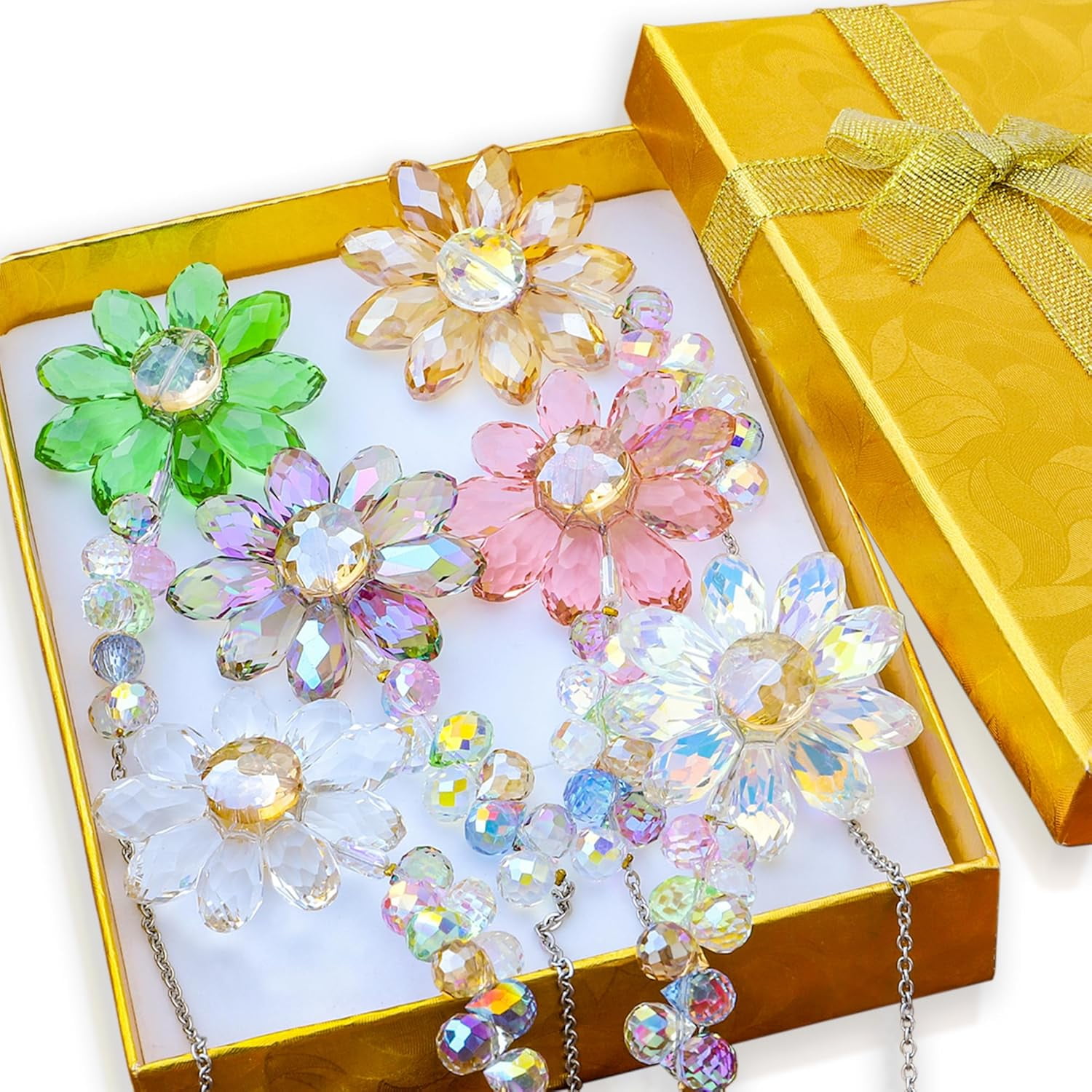 Dalrosia Crystal Sunflower Suncatchers Hanging Ornaments, Rainbow Maker ...