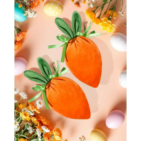 Easter Bunny Carrot Gift Bags, Velvet Drawstring Candy Goodie Bags ...