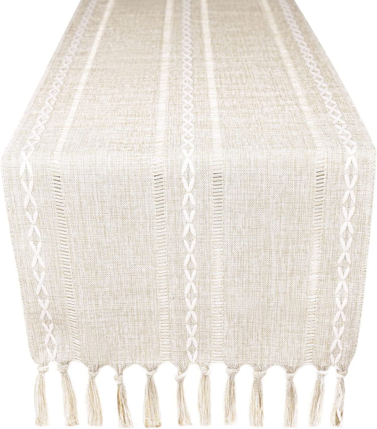 Dalrosia Farmhouse Table Runner Boho Style Linen 72 Inch Long, Handmade ...