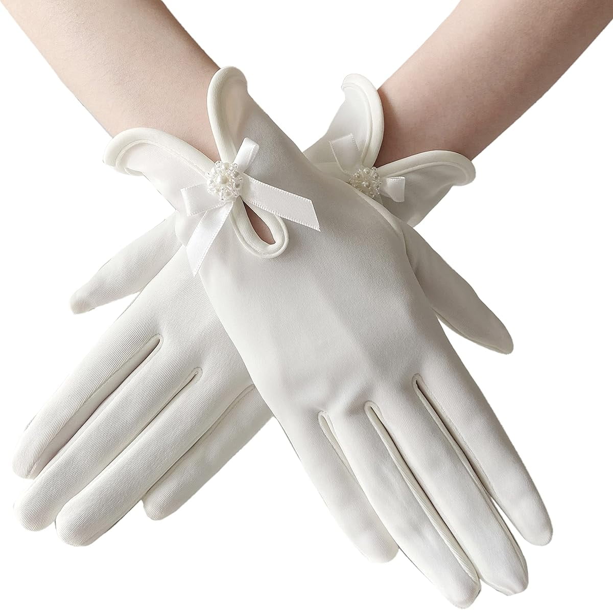 Dalrosia Floral Lace Gloves for Wedding Bridal Elegant Short Lace ...