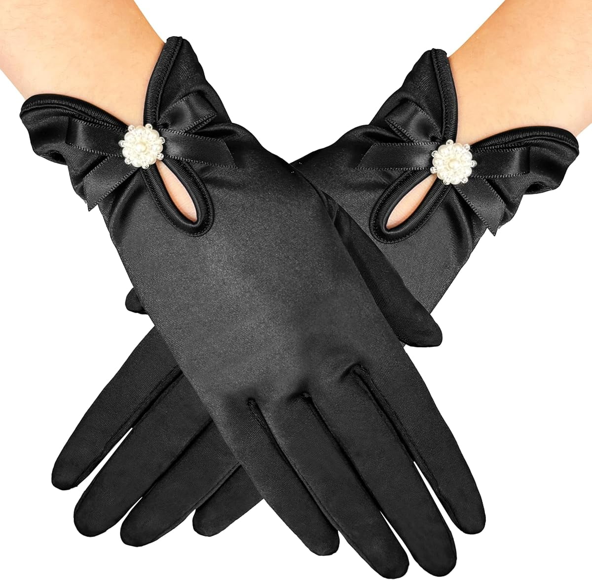 Dalrosia Floral Lace Gloves for Wedding Bridal Elegant Short Lace ...