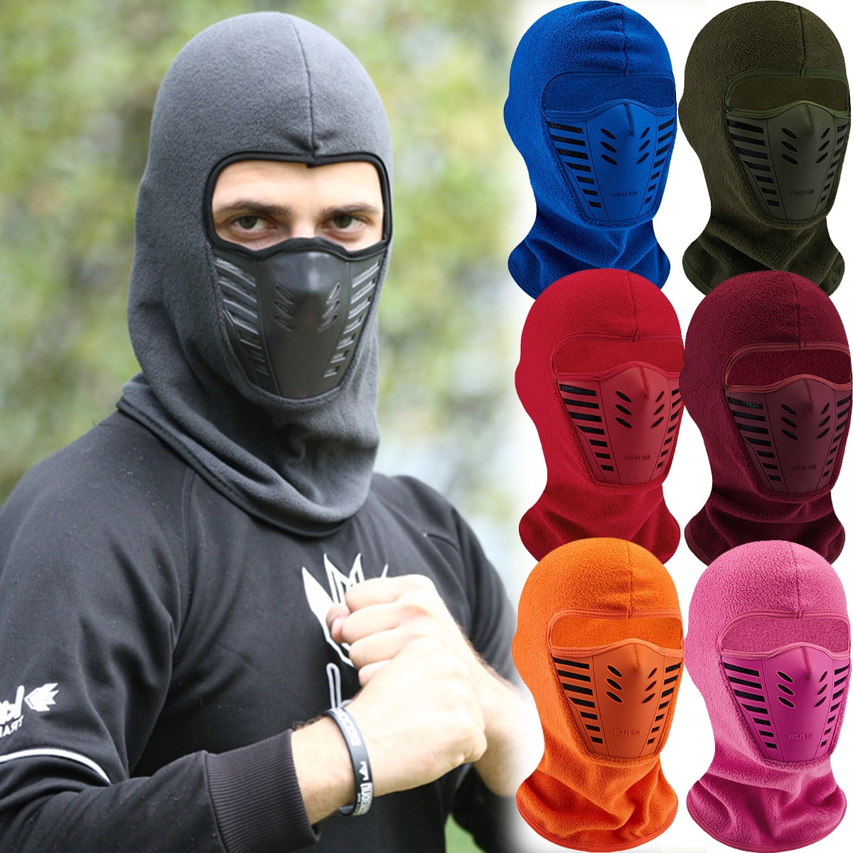 Dalrosia Full Face Cover Winter Warm Fleece Balaclava Face Mask, Soft ...