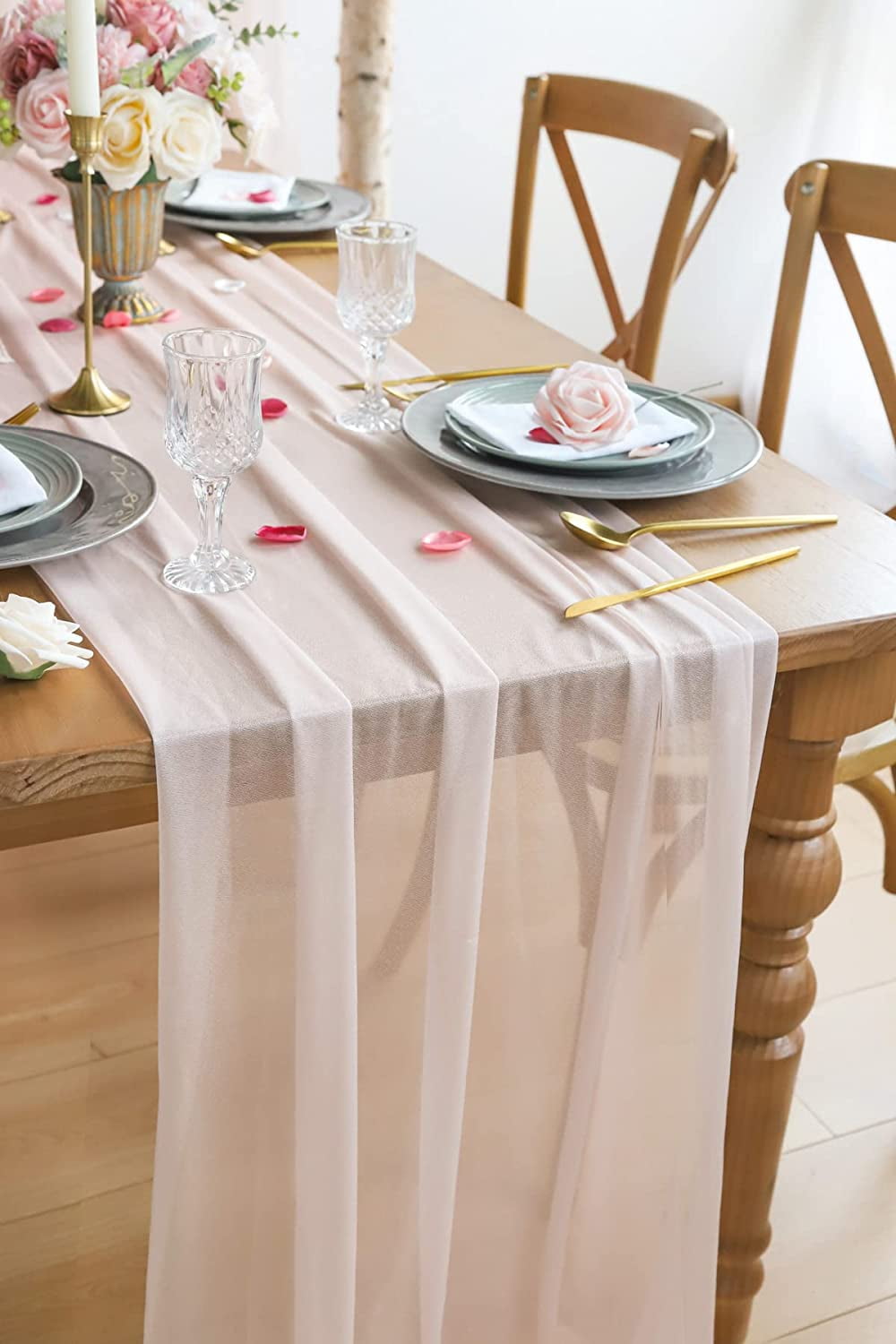 Dalrosia Gauze Table Runner 10ft Chiffon Like Wedding Table Runner for ...