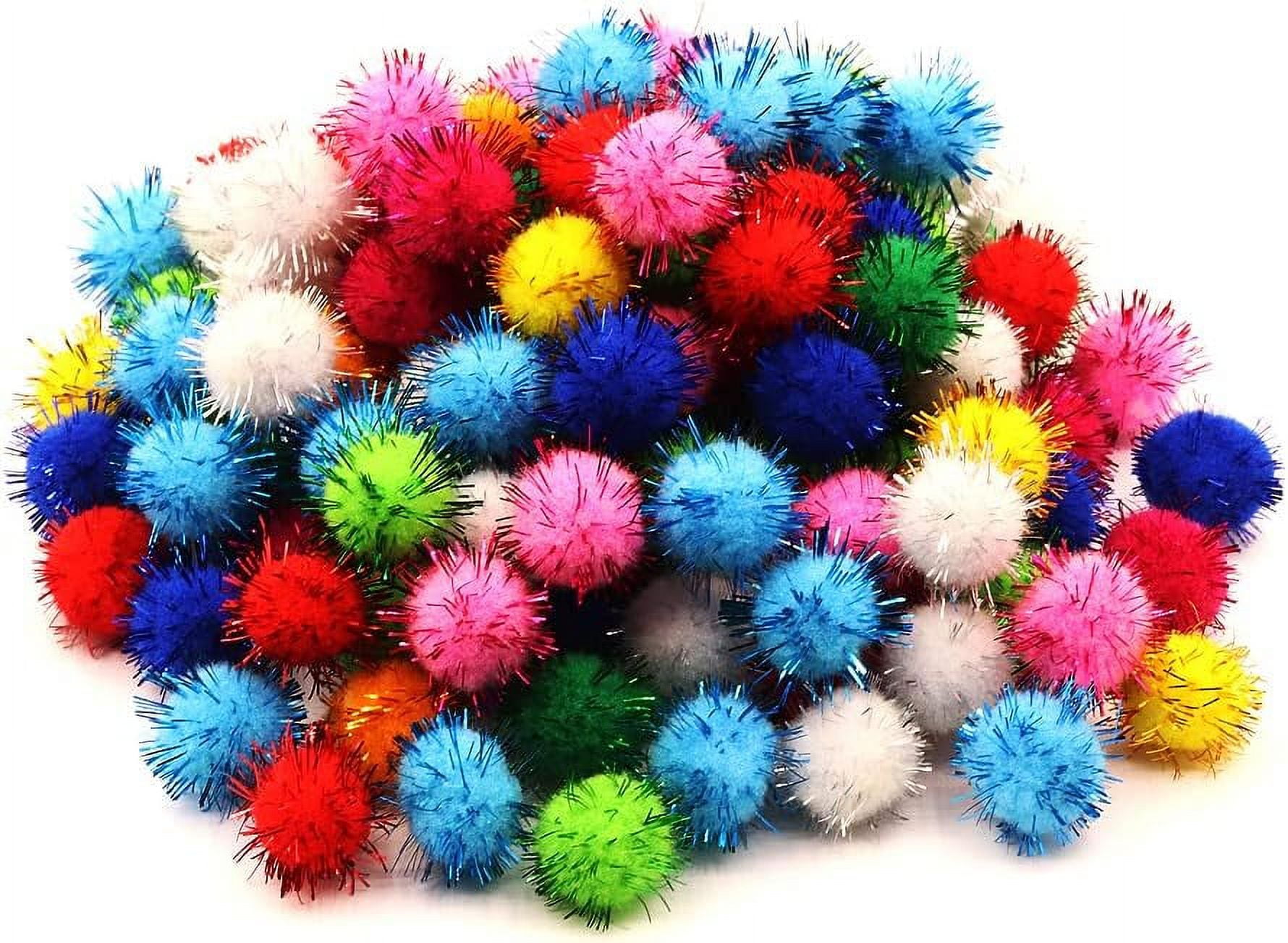 Dalrosia Glitter Tinsel Pom Poms Sparkle Balls for DIY Craft/Party ...