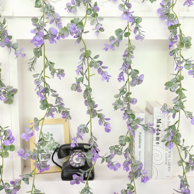 Dalrosia Hanging Garland Plants Artificial Eucalyptus Garland Fake Hanging Eucalyptus Leaf ...