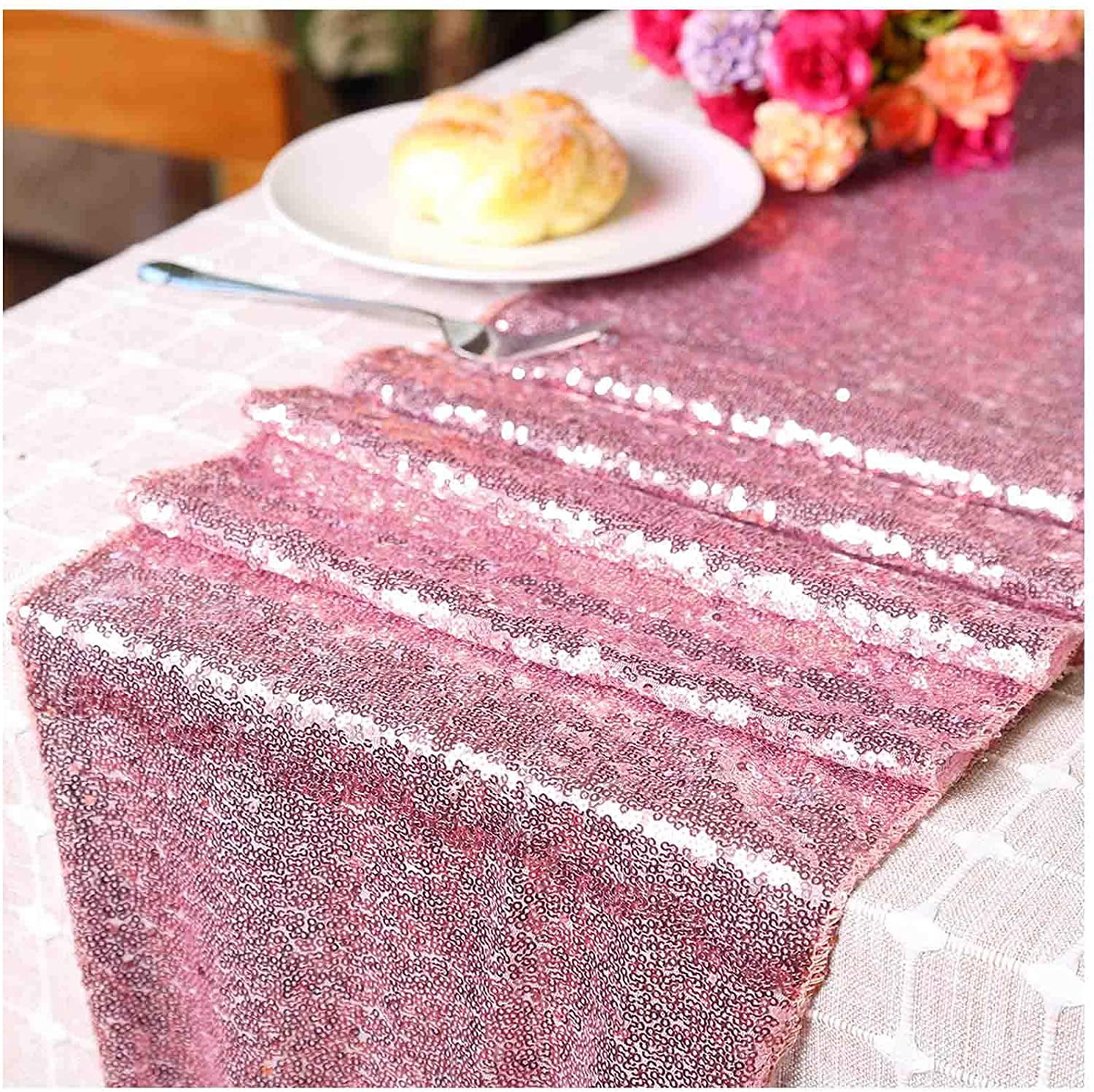 Dalrosia Sequin Table Runner Sparkly Metallic Sequin Runner for Wedding ...