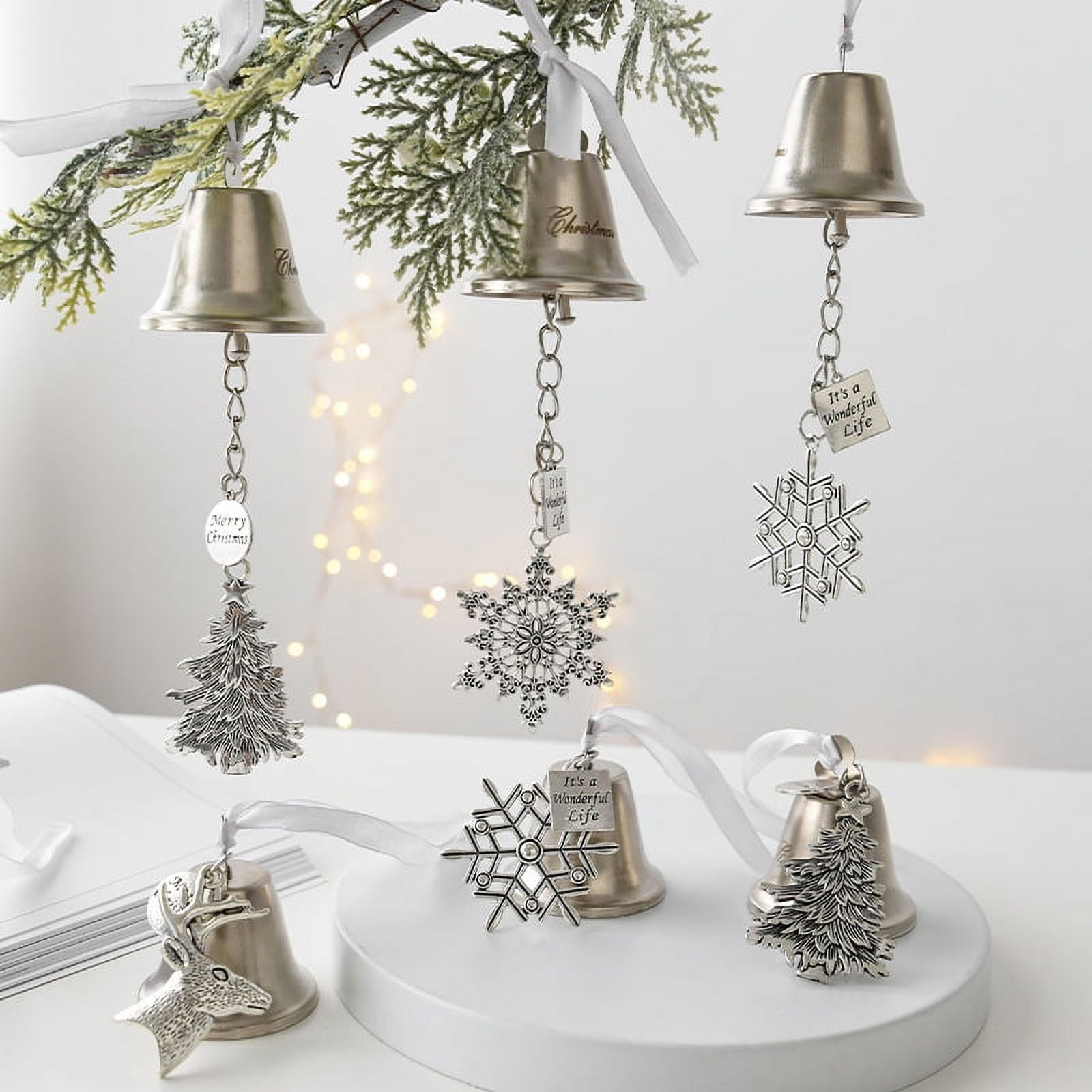 Dalrosia Silver Engraved It's A Wonderful Life Christmas Bell Ornaments ...