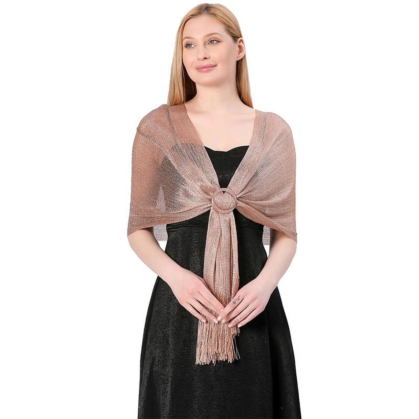 Dalrosia Sparkling Metallic Shawls and Wraps with Buckle for Evening ...