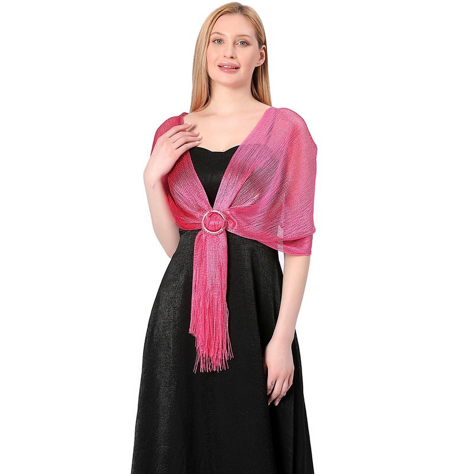 Dalrosia Sparkling Metallic Shawls and Wraps with Buckle for Evening ...