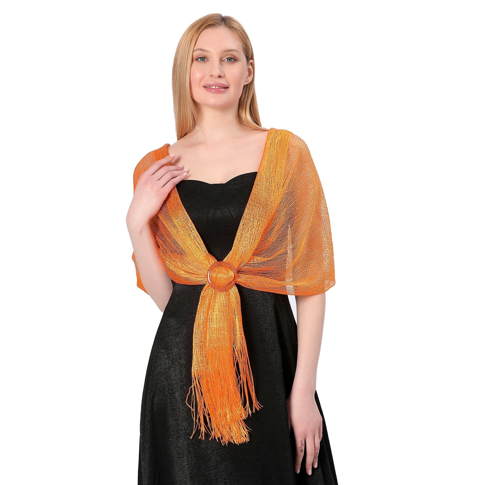 Dalrosia Sparkling Metallic Shawls and Wraps with Buckle for Evening ...