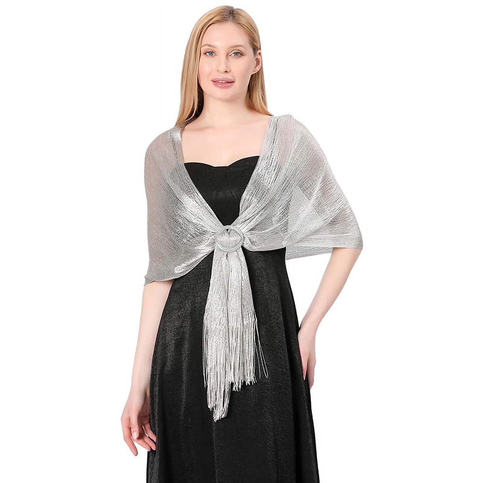 Dalrosia Sparkling Metallic Shawls and Wraps with Buckle for Evening ...
