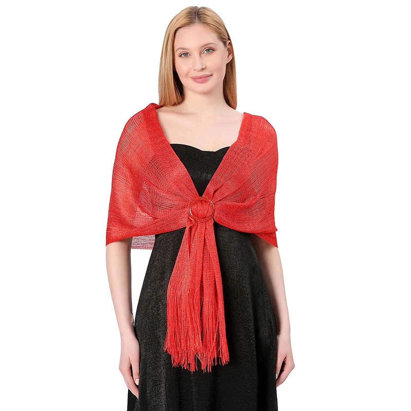 Dalrosia Sparkling Metallic Shawls and Wraps with Buckle for Evening ...