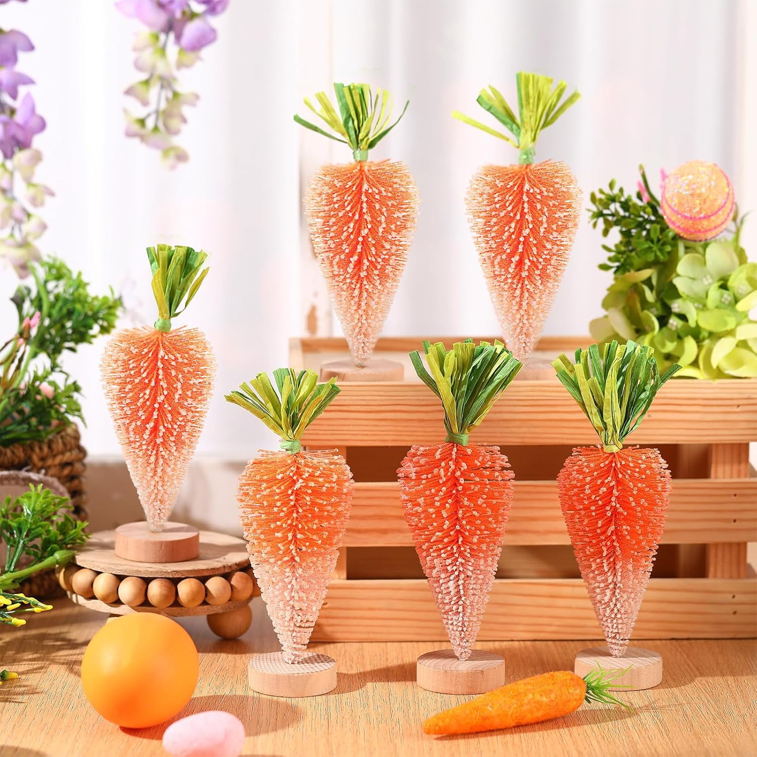 Dalrosia Vintage Carrot Tabletop Decor Thick Brush Like Standing ...