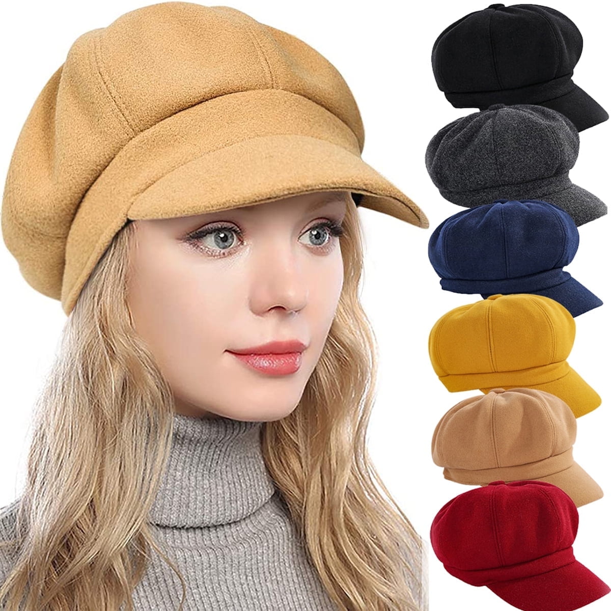 Dalrosia Women Beret Newsboy Hat French Wool Cap Classic Autumn Spring ...