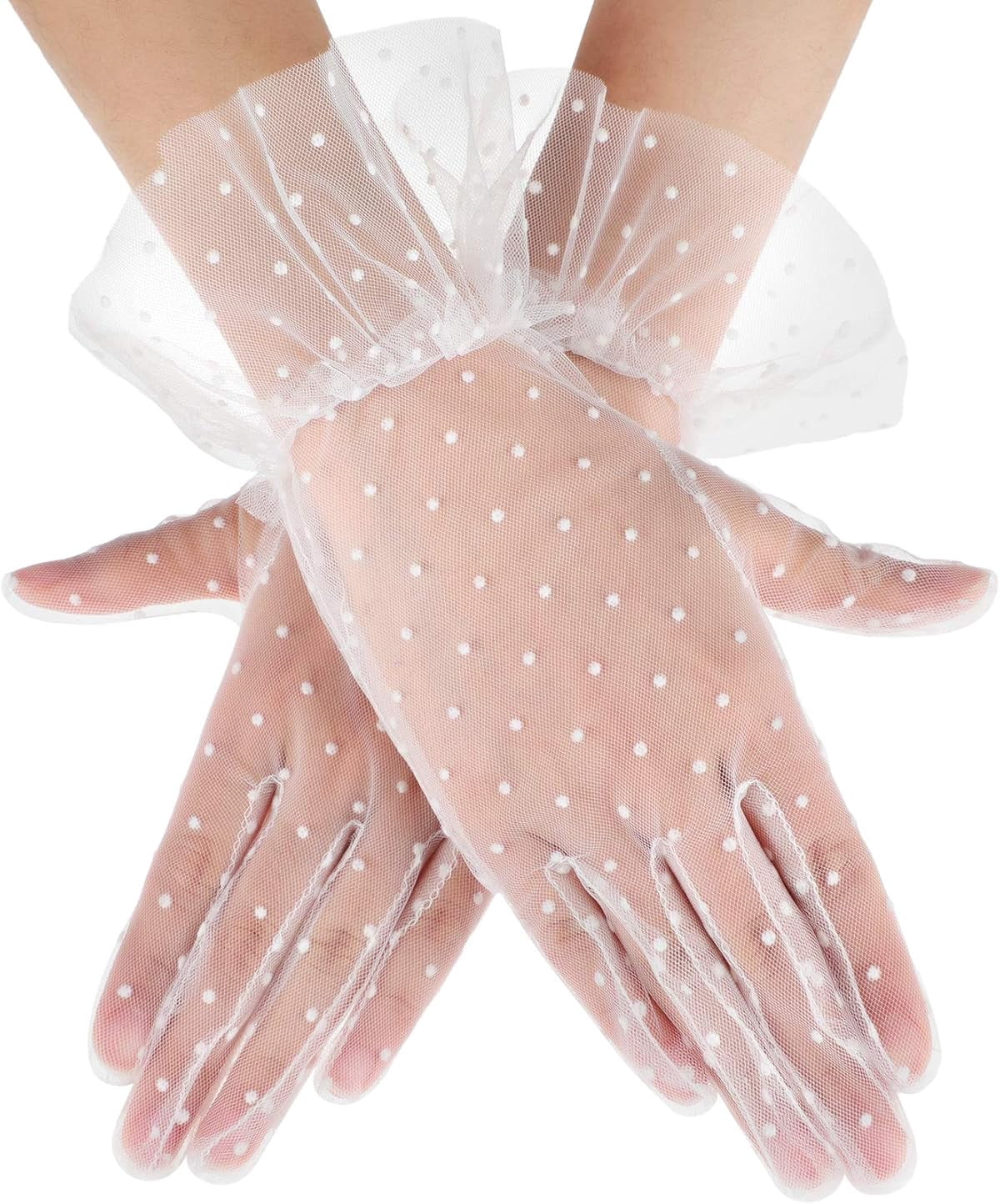 Dalrosia Women Lace Glove Short Lace Glove Floral Courtesy Lace Glove ...