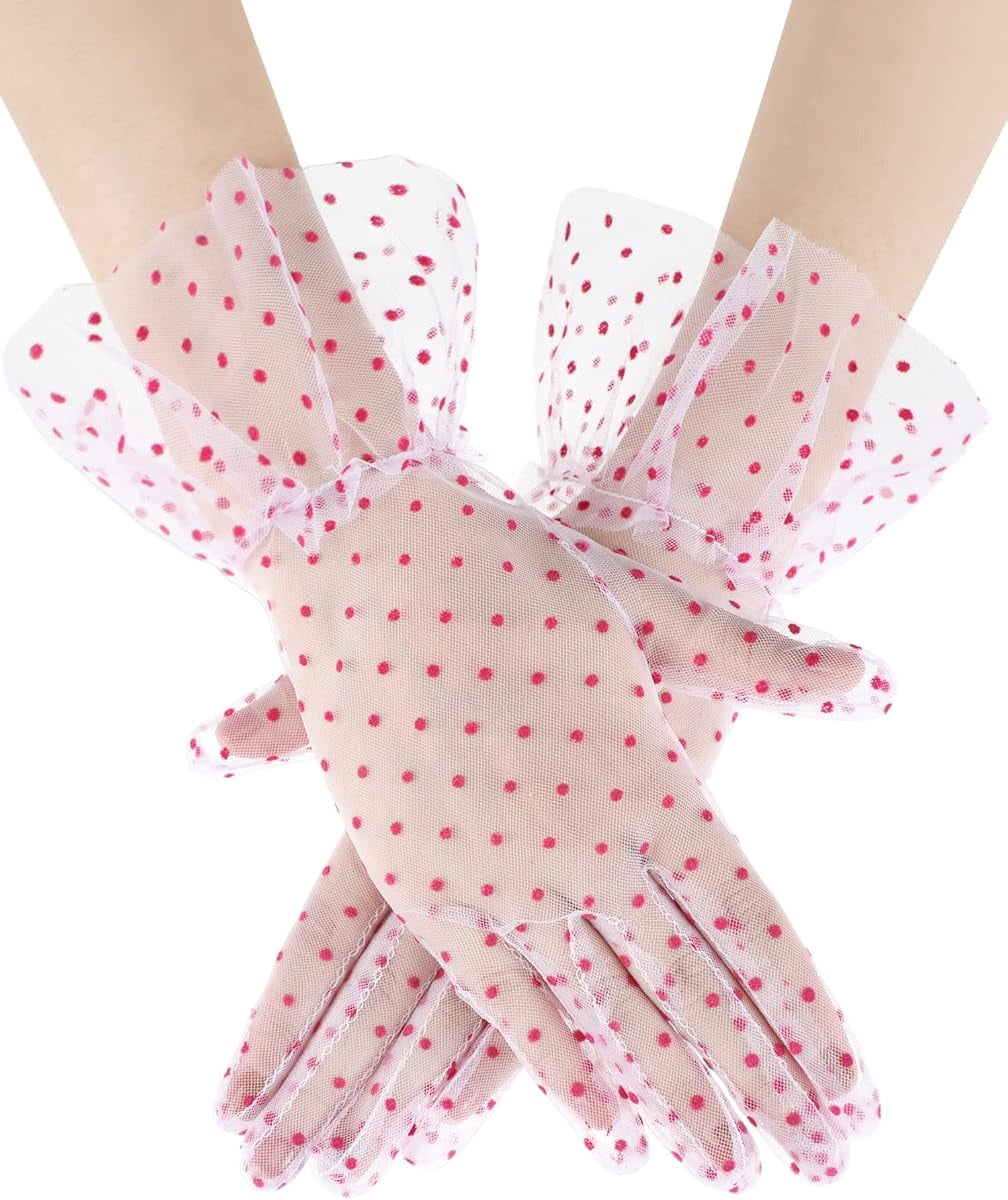 Dalrosia Women Lace Glove Short Lace Glove Floral Courtesy Lace Glove ...