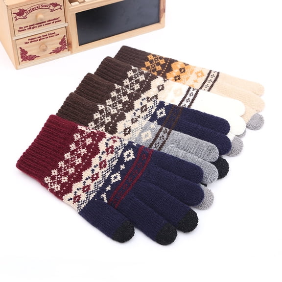 Dalrosia Winter Knitted Touch Screen Gloves Women Men Cute Cat Warm ...