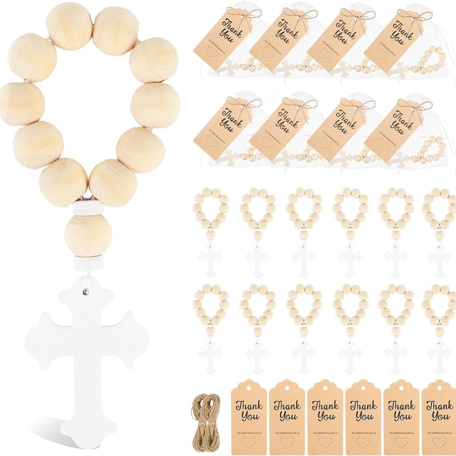 Dalrosia Wooden Rosary Bulk Wood Catholic Prayer Rosary Beads with ...