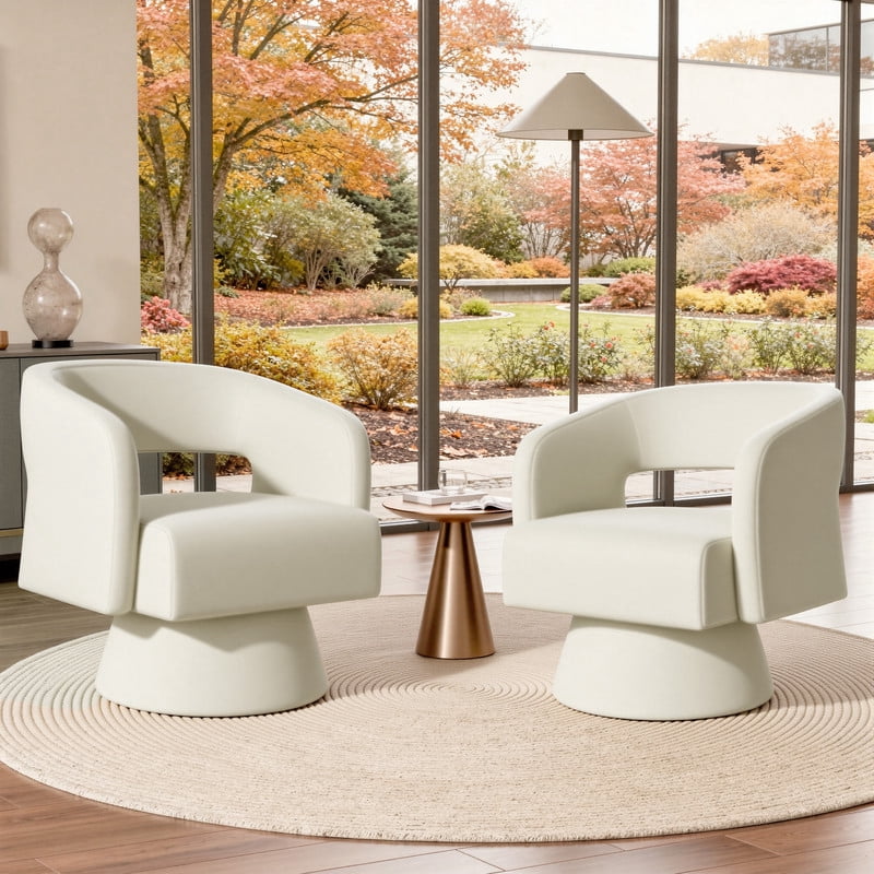 Daluvenix 360° Swivel Accent Chair Modern Luxury Barrel Chairs ...