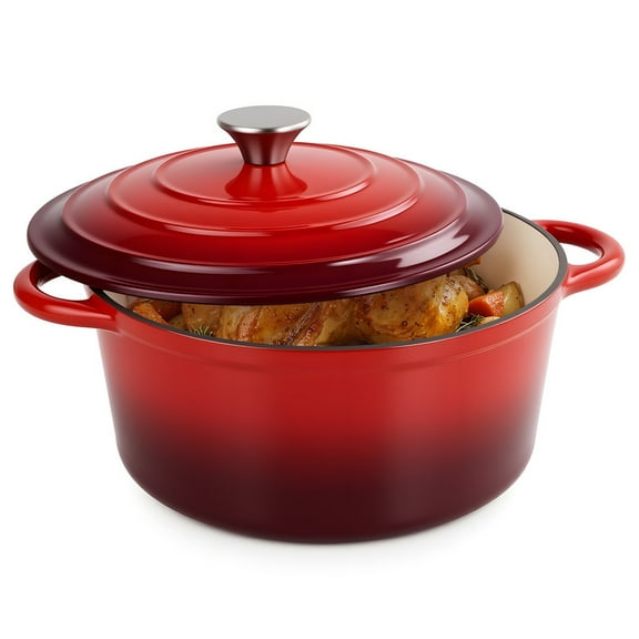 Daluvenix 6qt Enameled Cast Iron Dutch Oven Pot with Lid for Bread,Non ...