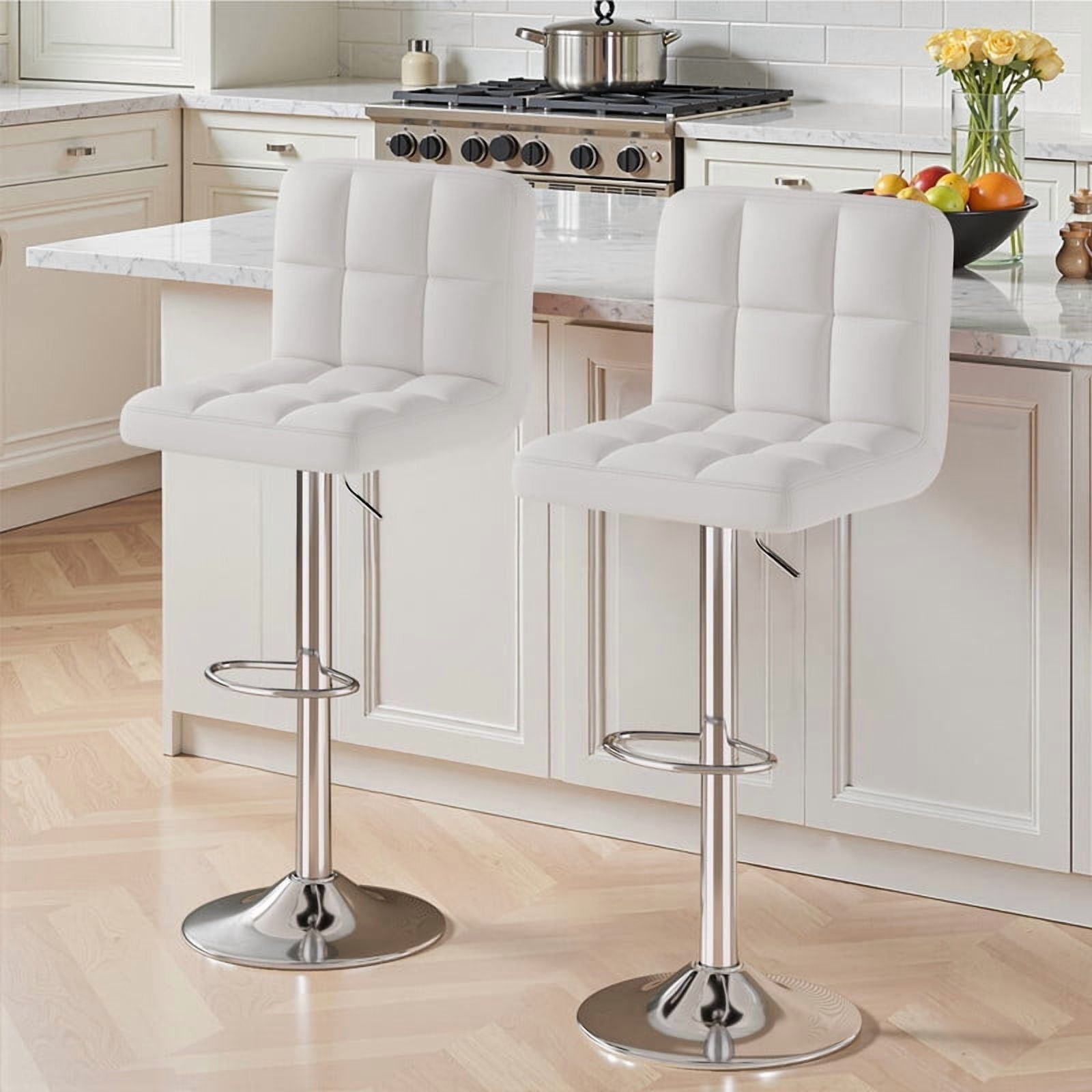 Daluvenix Swivel Bar stools set of 2 Modern PU Leather Barstools with ...