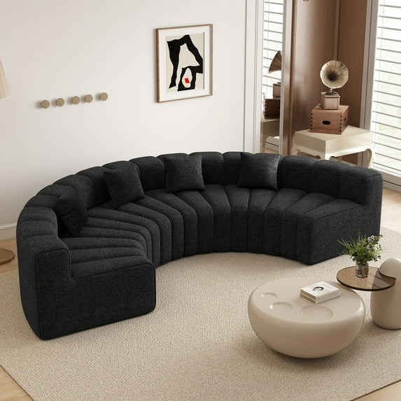 Daluvenix Curved Modular Sectional Sofa 128'' Convertible Sectional ...