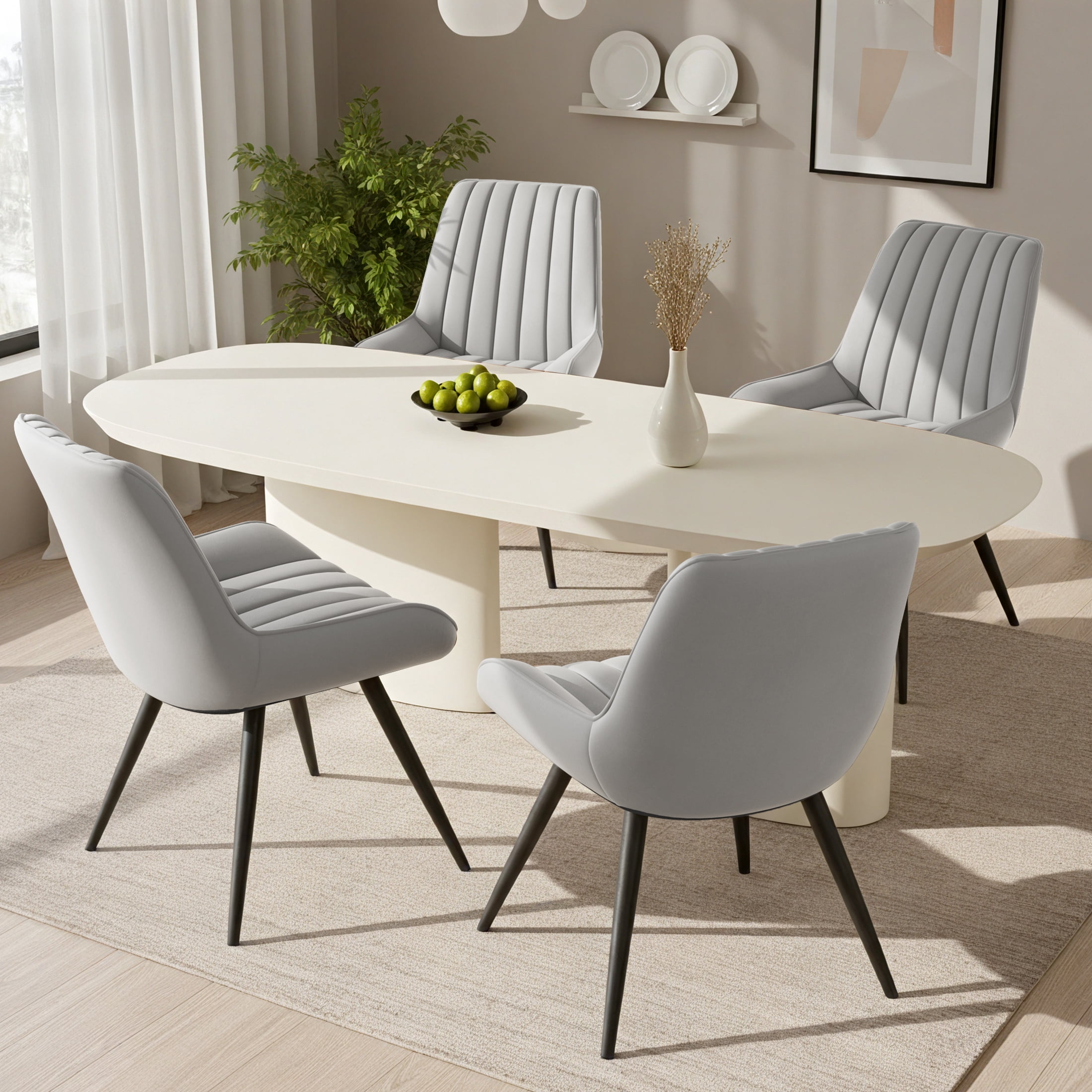 Daluvenix Modern Dining Chairs Set of 4, Upholstered Fabric Comfy ...