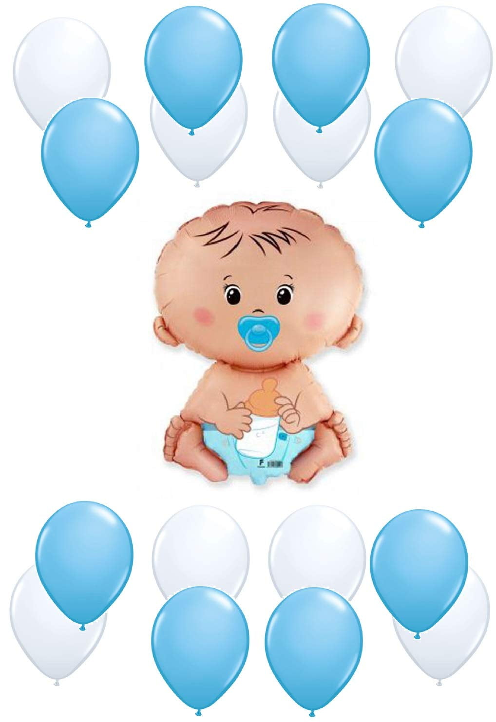 DalvayDelights Boy Baby Diaper with Pacifier Shower 17 Piece Balloon ...