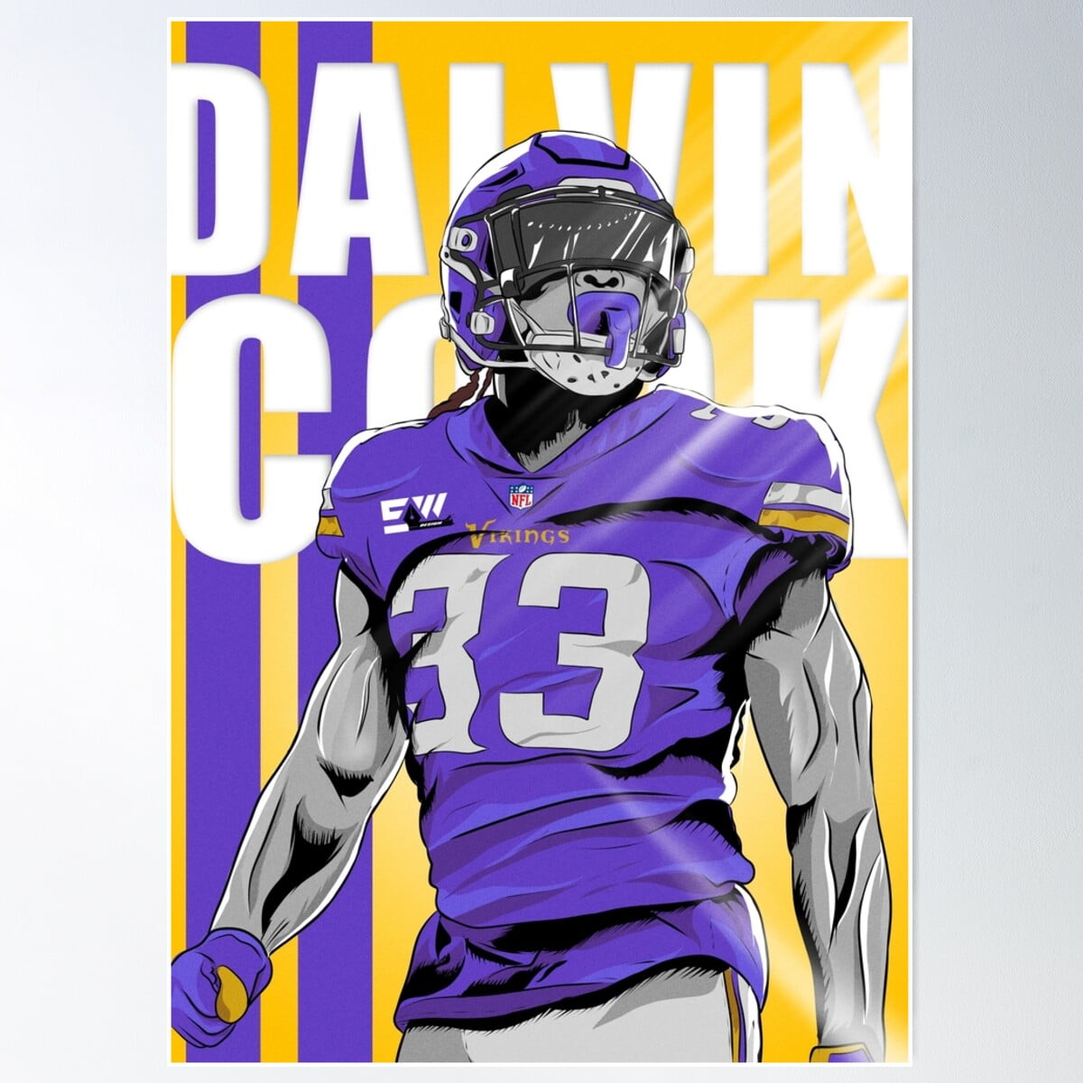 Dalvin Cook Poster Poster Wall Art, Modern Wall Decor, 16x24 UNFRAMED ...