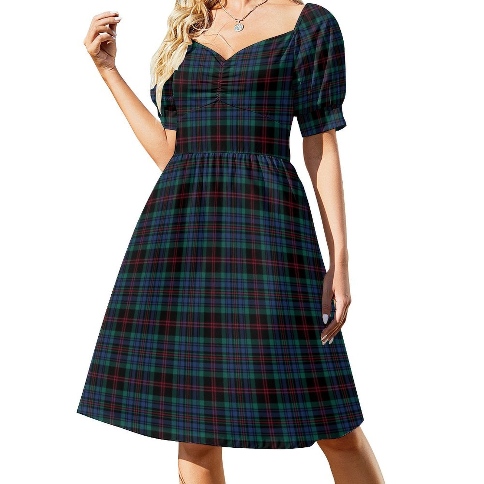 Daly Tartan Pattern Irish Plaid Short Sleeved Dress elegant dresses ...