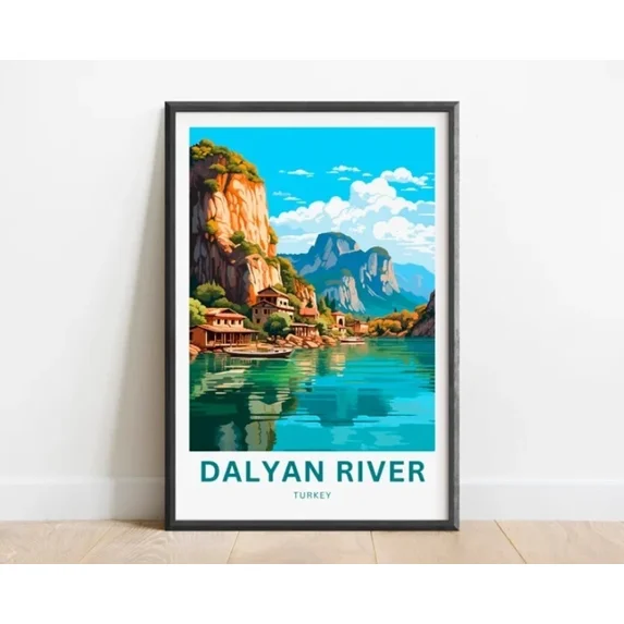 Dalyan River Travel Print - Dalyan River Poster, Turkey Wall Art NO ...