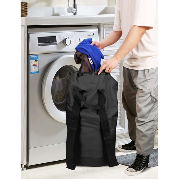 Dalykate Backpack Laundry Bag, Laundry Backpack with Shoulder Straps ...