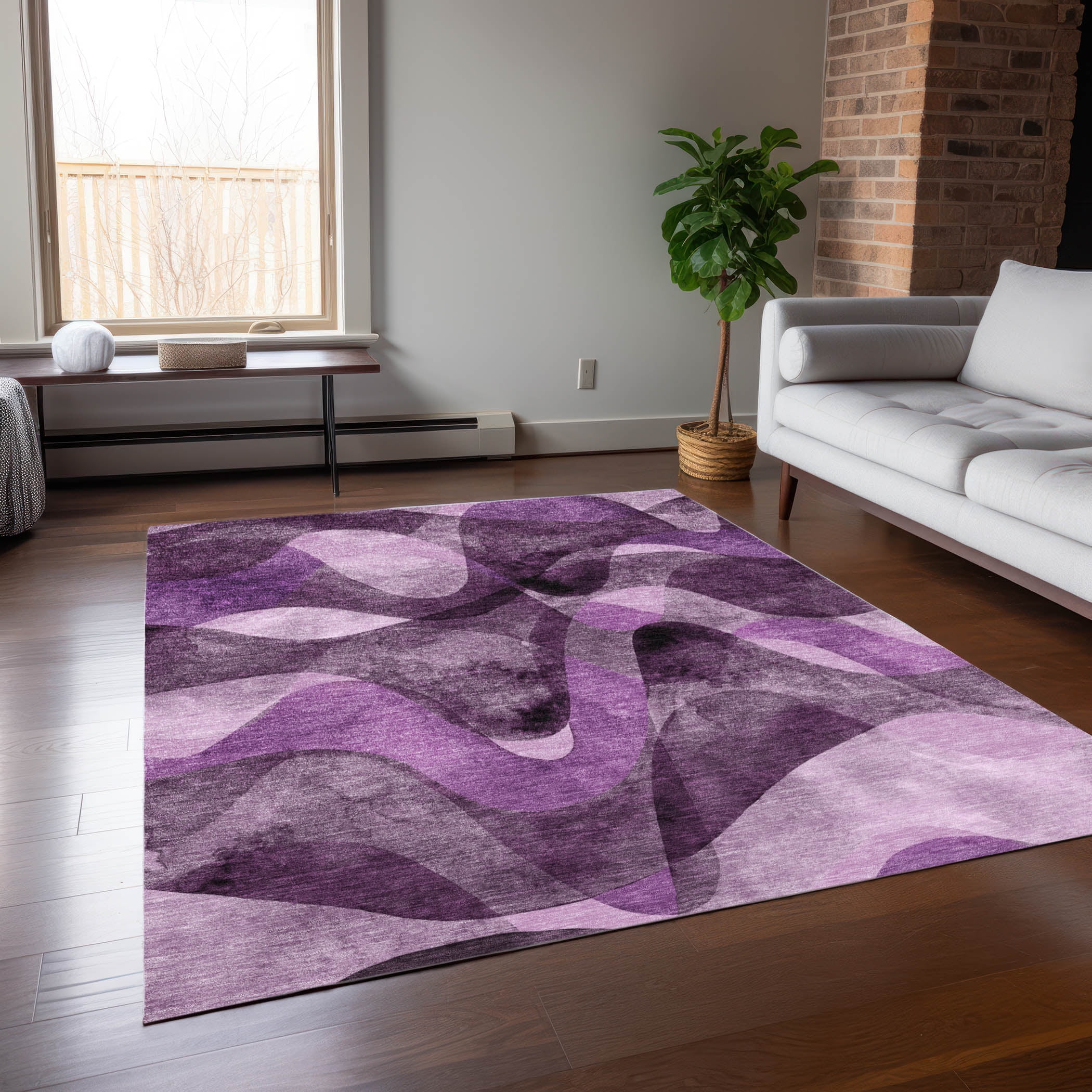 Addison Rugs Chantille Indoor/Outdoor Contemporary Abstract Purple ...