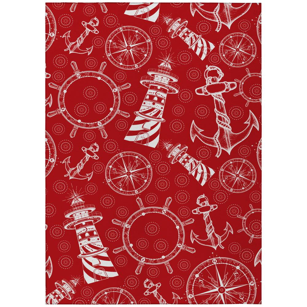 Dalyn Rug Company & Addison Rugs Indoor/Outdoor Harbor HA9 Red Washable ...
