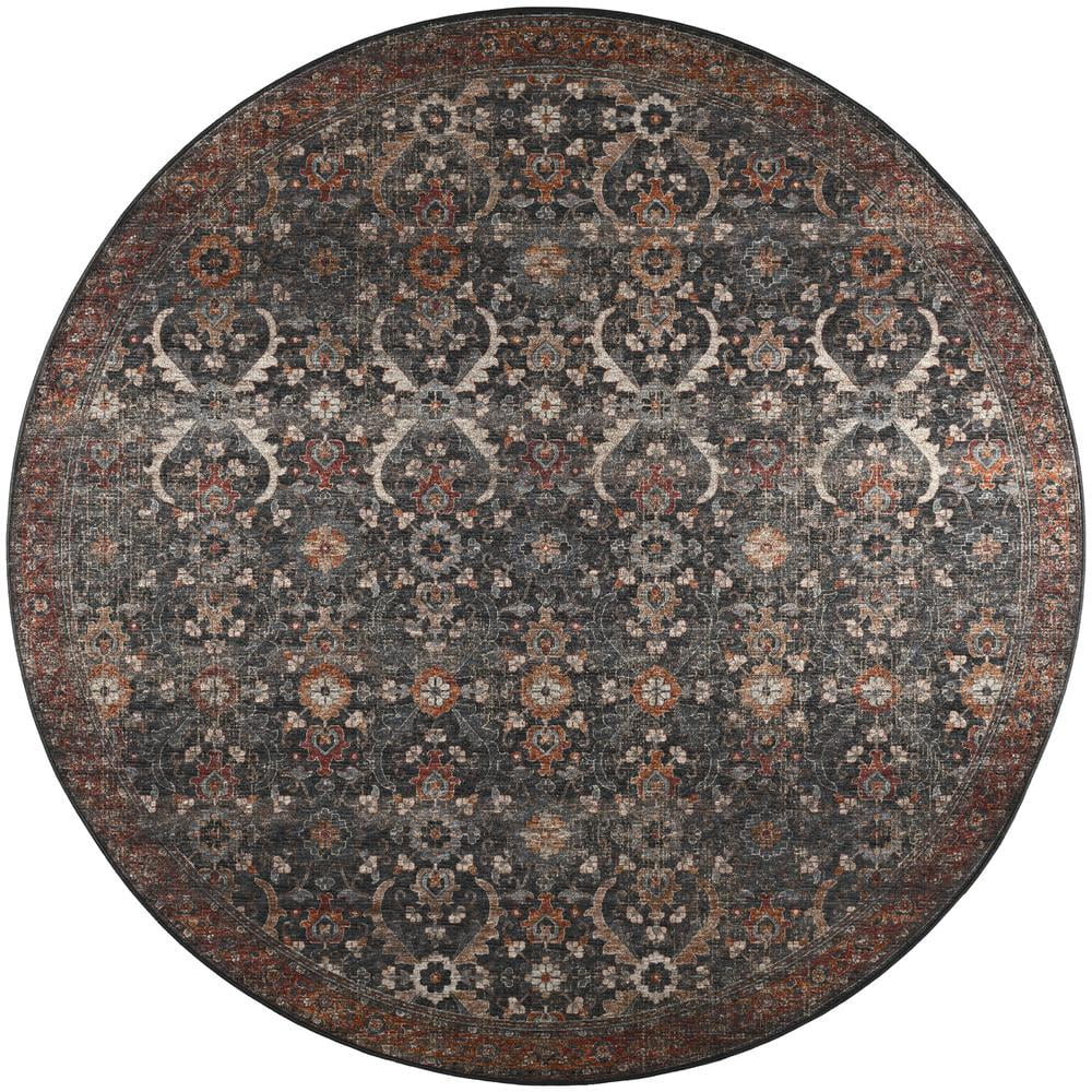 Dalyn Rug Company & Addison Rugs Jericho JC1 Charcoal 6' x 6' Round Rug ...