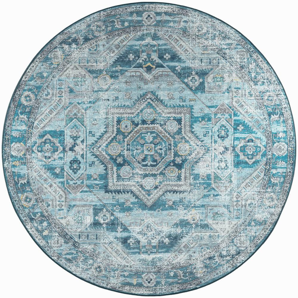 Dalyn Rug Company & Addison Rugs Jericho JC5 Denim 6' x 6' Round Rug ...