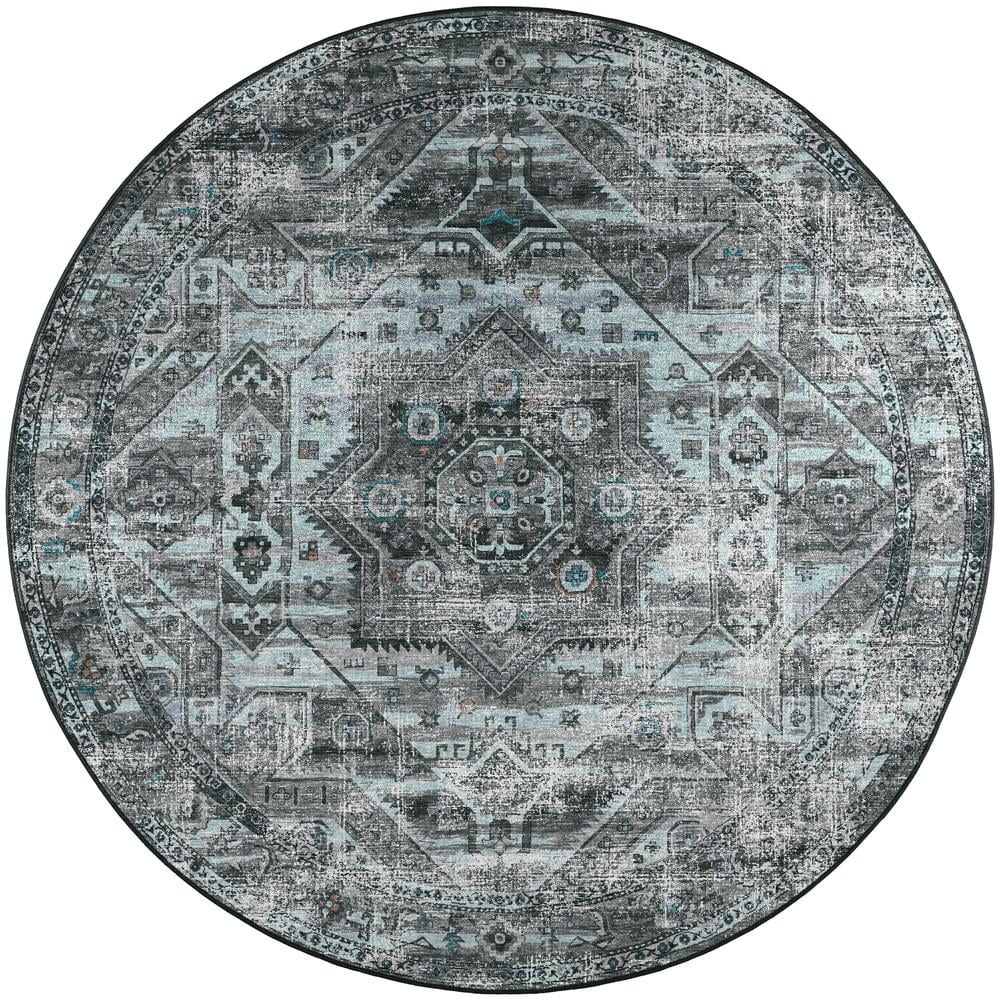 Dalyn Rug Company & Addison Rugs Jericho JC5 Steel 6' x 6' Round Rug ...
