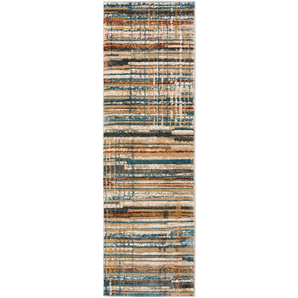 Dalyn Karma Area Rug KM8 Km8 Multi Multi Lines Crosshatch 2' 3" x7' 5 ...