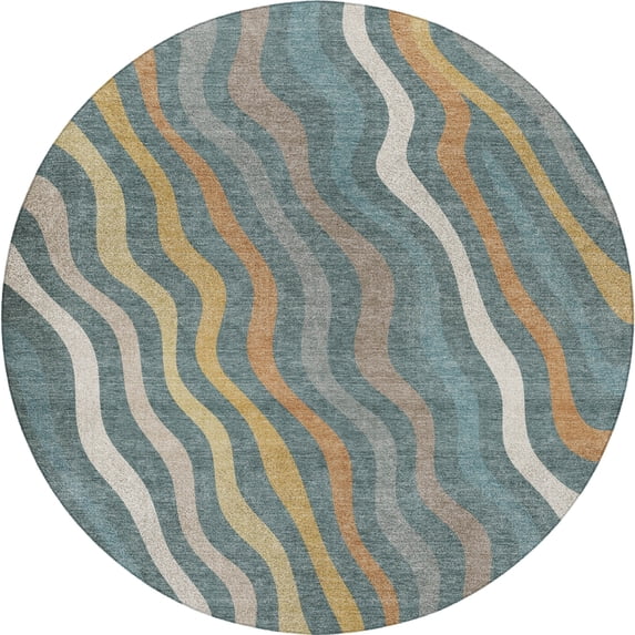 Dalyn Rugs Kenner KN4 Teal 8' x 8' Luxury Washable, Bedroom, Living ...